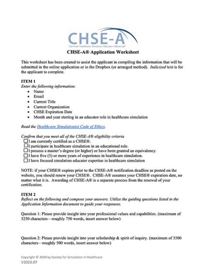 The Certified Healthcare Simulation Educator - Advanced | SSH